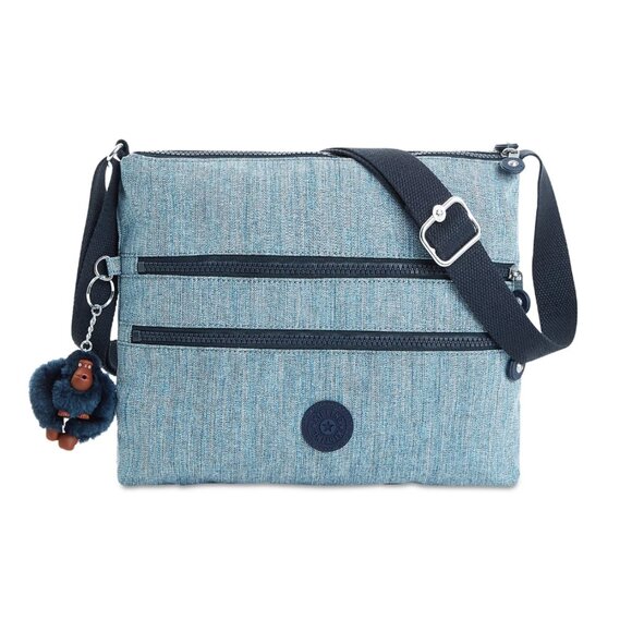 Kipling | Bags | Kipling Alvar Medium Denim Crossbody Purse Monkey Matt ...